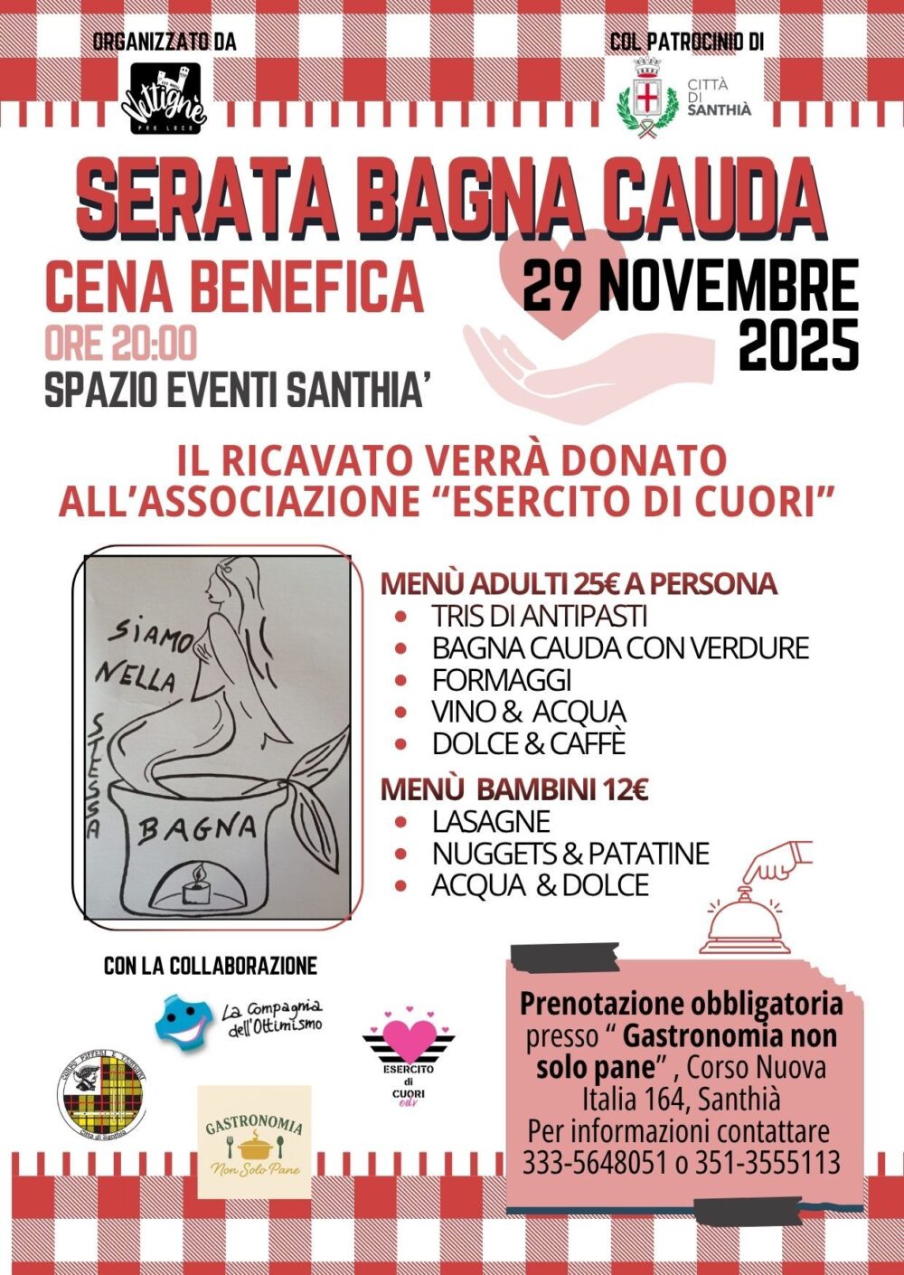Serata bagna cauda - cena benefica