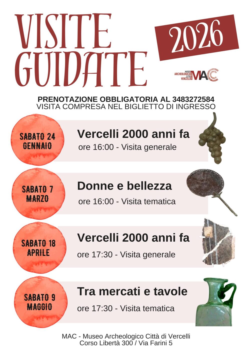 Visita guidata al MAC: "Vercelli 2000 anni fa"